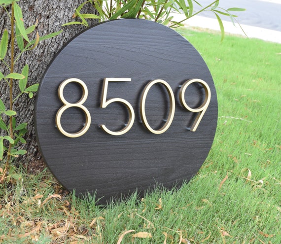 Round House Number Plaque Address Plaque House Number Sign | Etsy