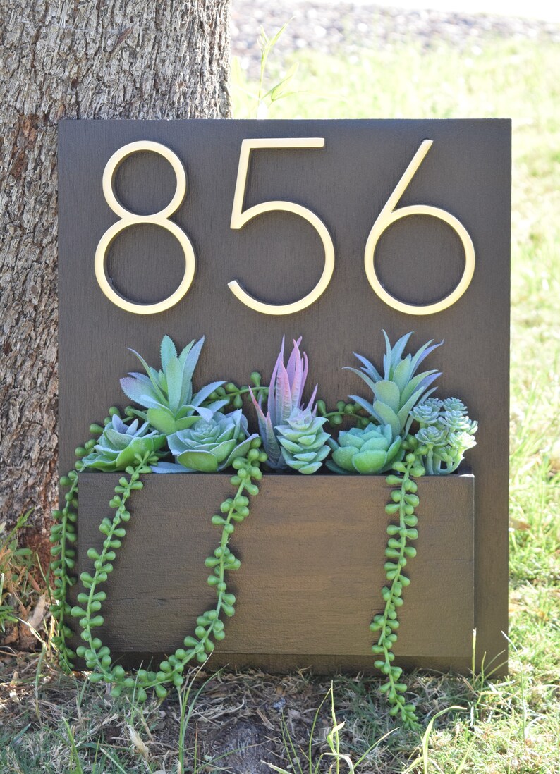 Address Planter Address Sign With Planter Box Address | Etsy
