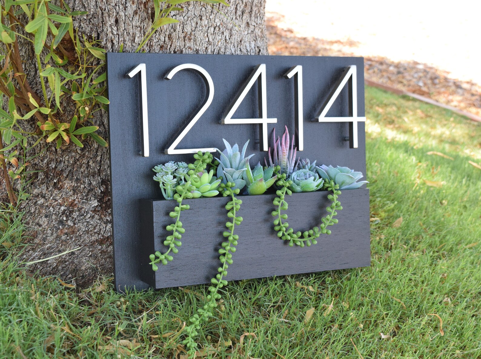 Ebony Address Planter Address Sign With Planter Box - Etsy
