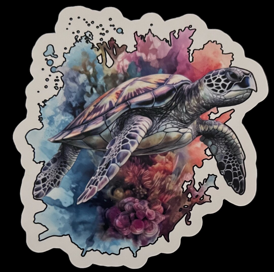 Sea Turtle Sticker Ocean-inspired Decal for Water Bottles & Laptops - Etsy