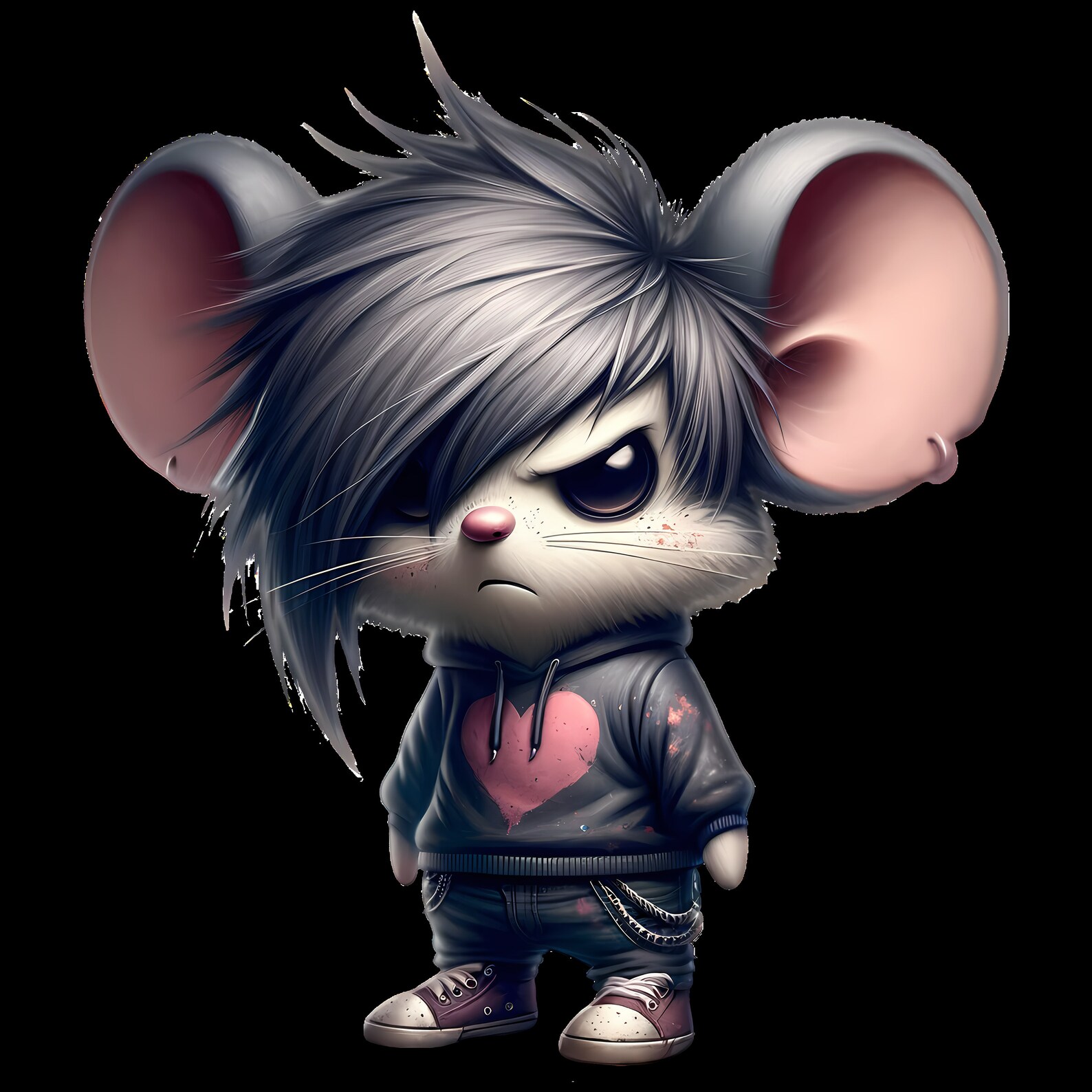 Emo Mouse Stickers Set of 6, Sticker Pack, Die-cut Stickers, Tablet ...