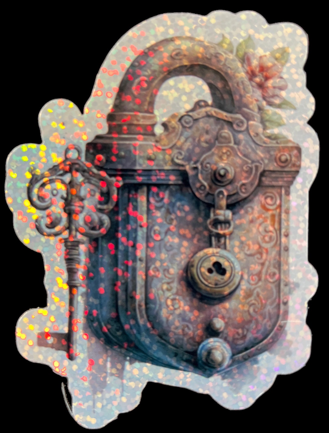 Heart and Lock Sticker, Lock Atickers, Lock 3.5 Stickers, Die-cut Heart ...