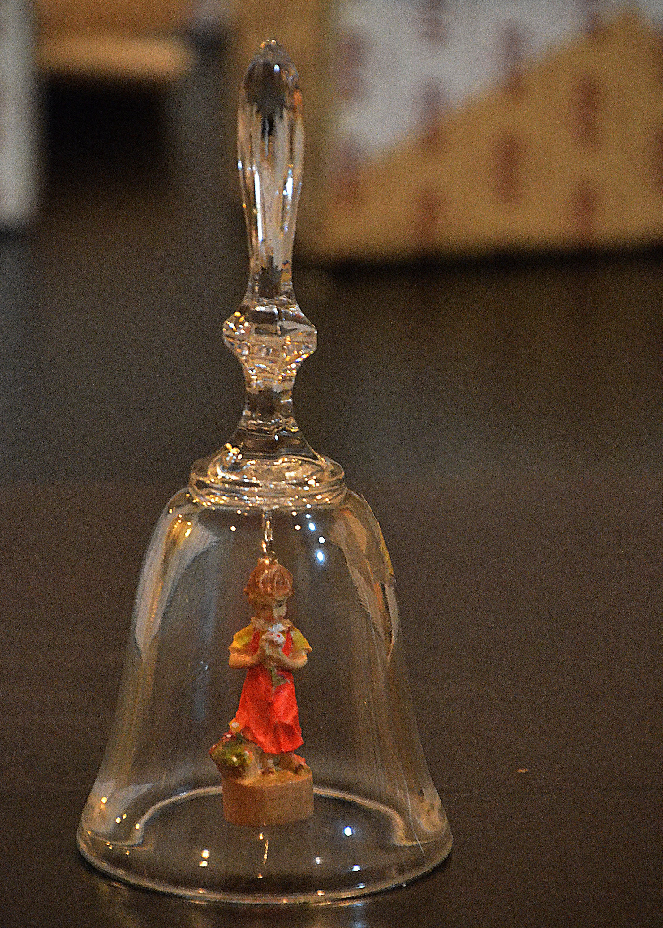 Vintage Collectible Crystal Bells With Authentic Italian Carved Wooden ...
