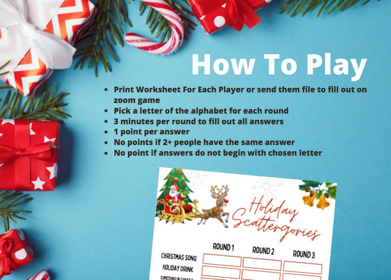 Holiday Scattergories - Family Games - Virtual Christmas Games ...
