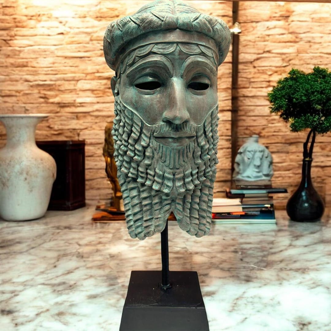 Bust of Sargon II, King of Akkad and Sumer, King of Assyria, Assyrian ...