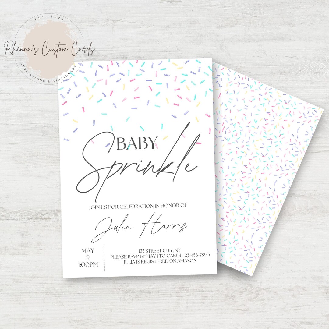 Gender Neutral Baby Sprinkle Invitation - Etsy