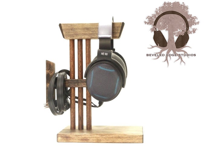 Handcrafted Wooden Headphone Stand Universal Earphone Hanger Headset ...