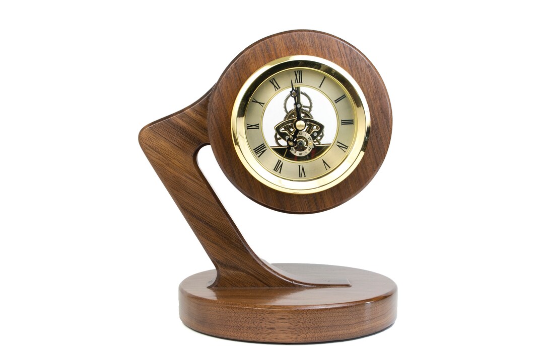 Walnut Desk Clock Unique Clock Unique Men's Gift Wall Clock Mantle ...