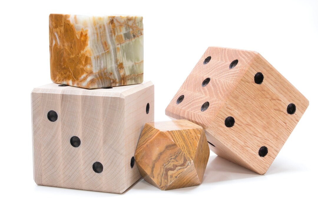 Handcrafted Wooden Dice Lawn Dice Perfect for Many Classic Games Oak ...