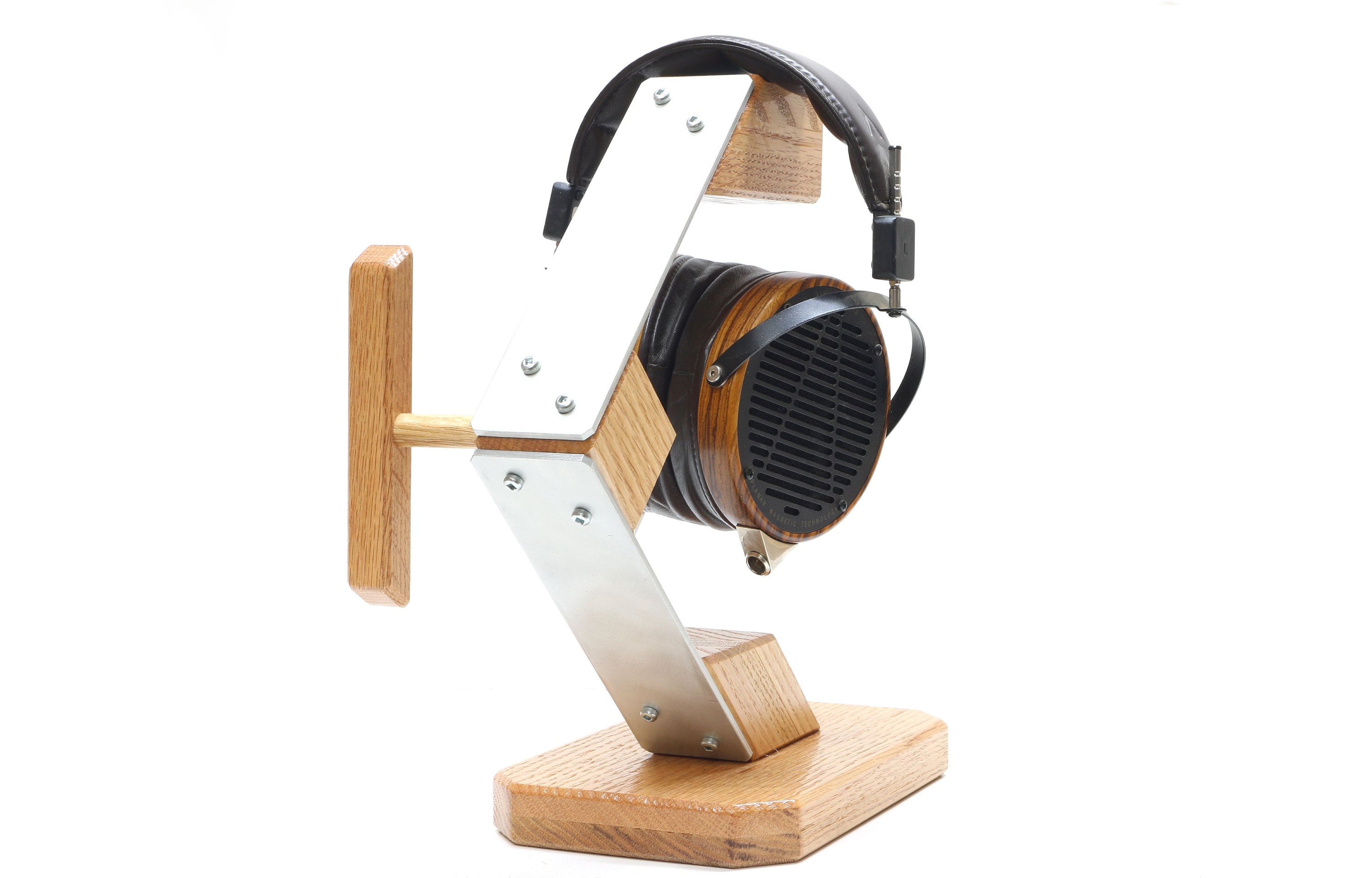 Custom Wood Headphone Stand With Steel Headphone Holder for - Etsy
