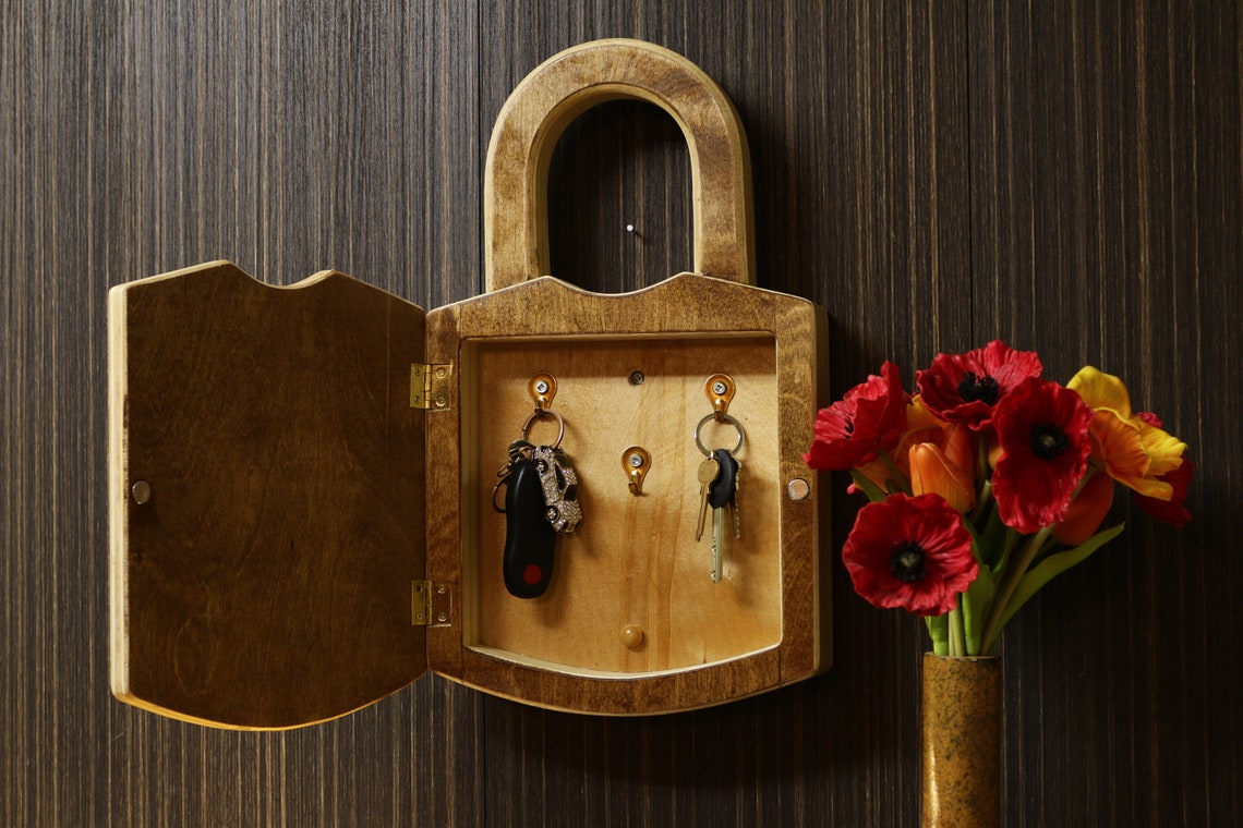 Key Holder With Shelf Wall Mounted Key Holder Housewarming - Etsy