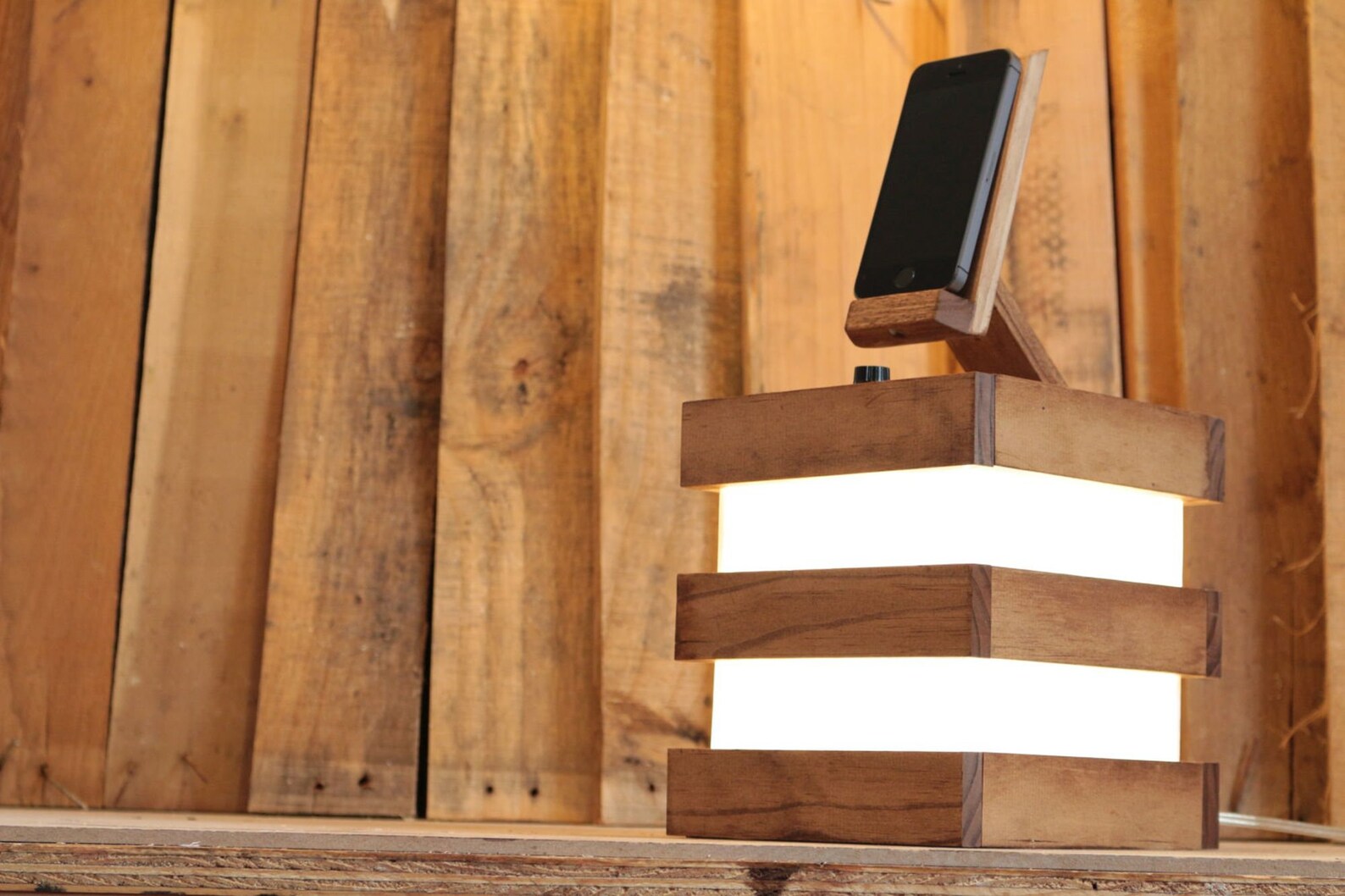 Wood Desk Lamp Phone Stand Table Lamp Wood Lamp Bedside Lamp - Etsy UK
