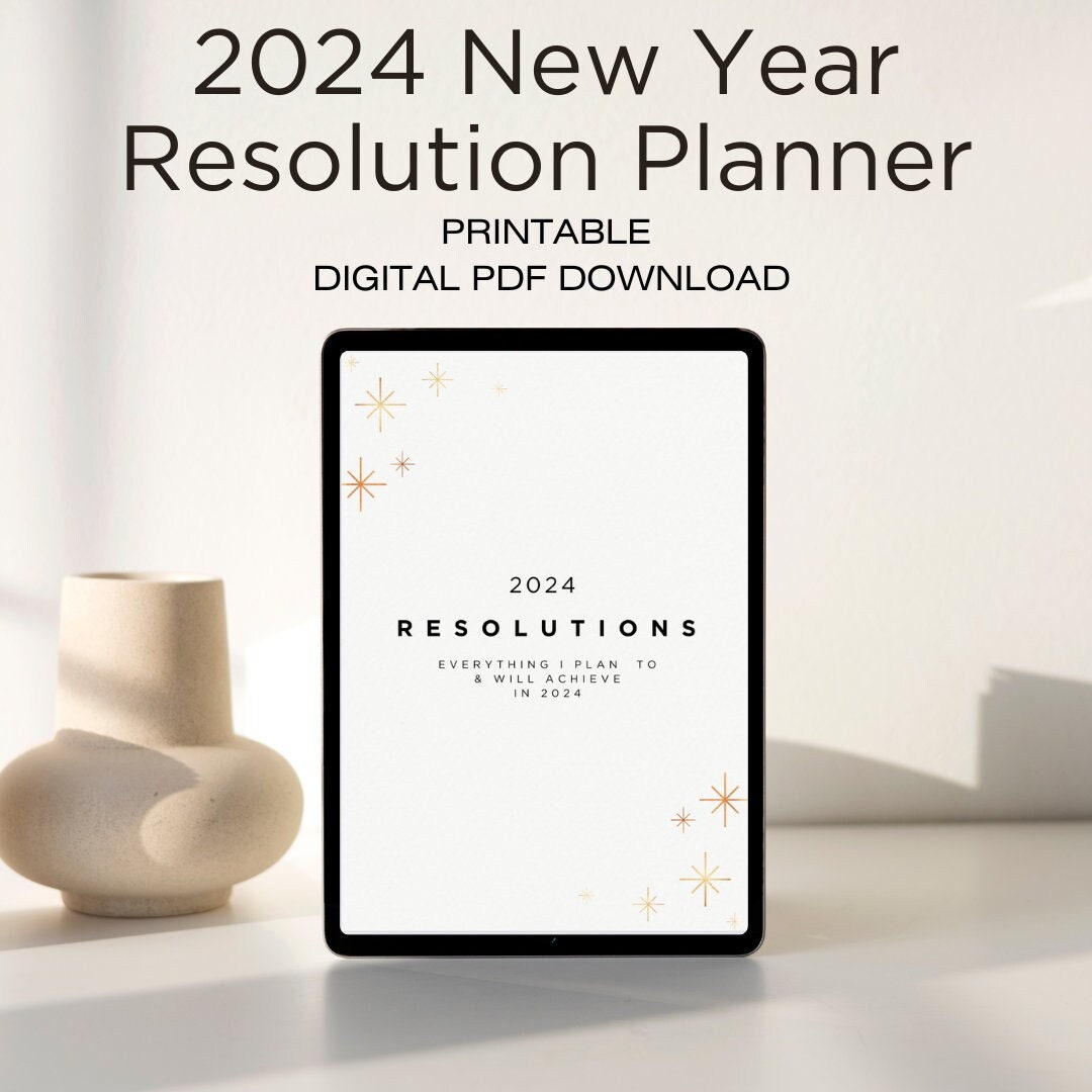 New Years Resolution Planner 2024, Resolution Goal Setting, Printable ...