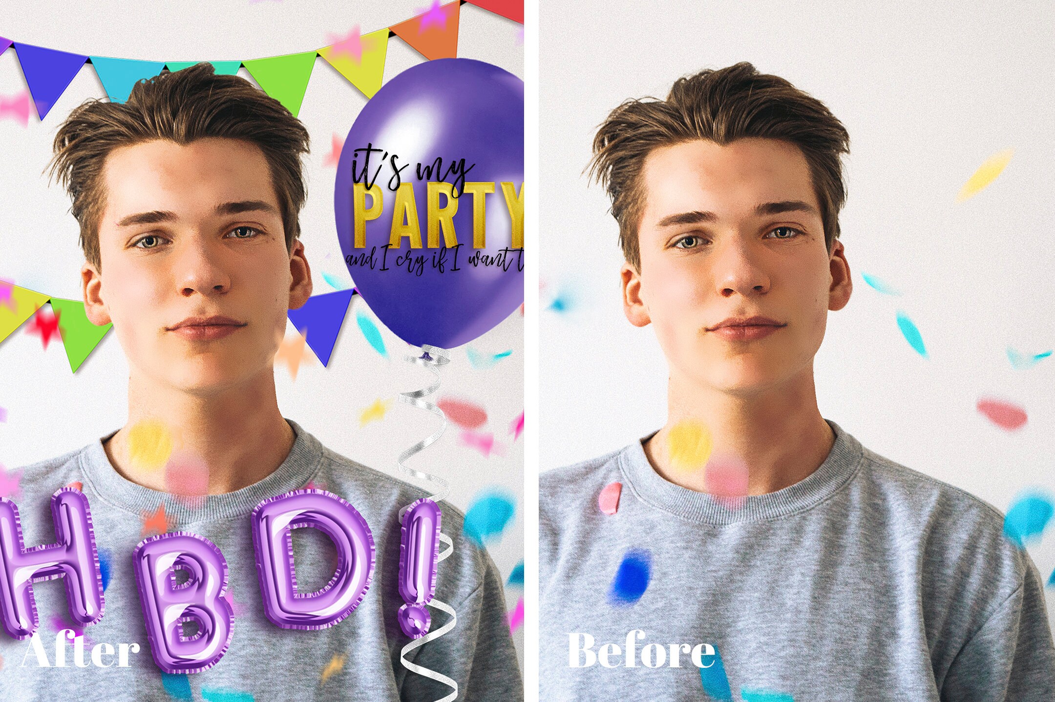 50 BIRTHDAY BUNDLE Overlays, PNG Overlays, Photoshop Overlays ...