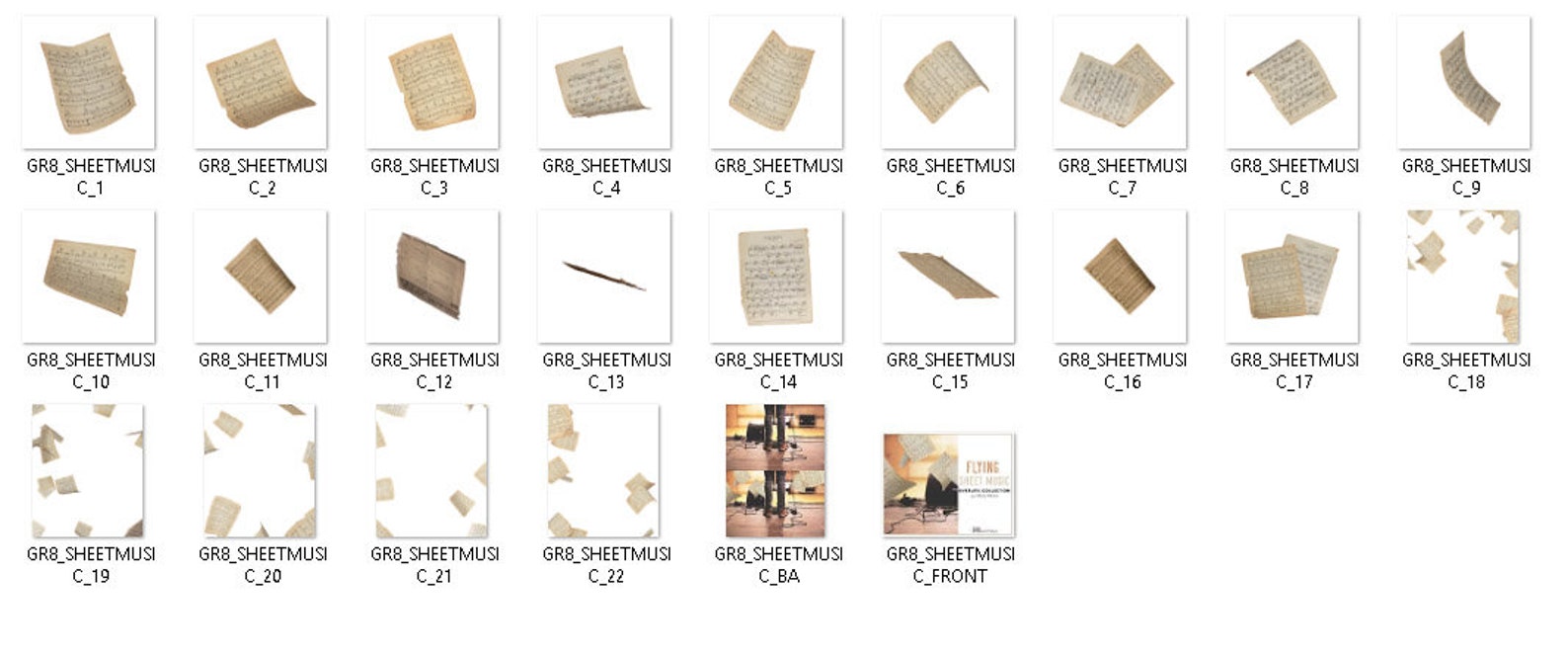 SHEET MUSIC Overlays, PNG, Flying Sheet Music, Photoshop Overlays ...