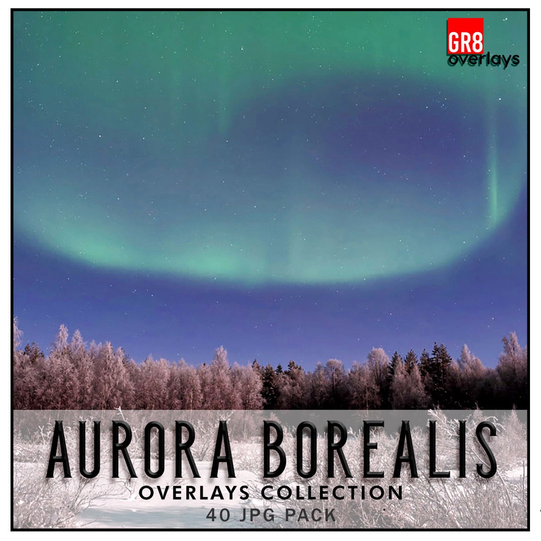 40 AURORA BOREALIS OVERLAYS, Skies Overlays, Northern Lights, Photoshop ...