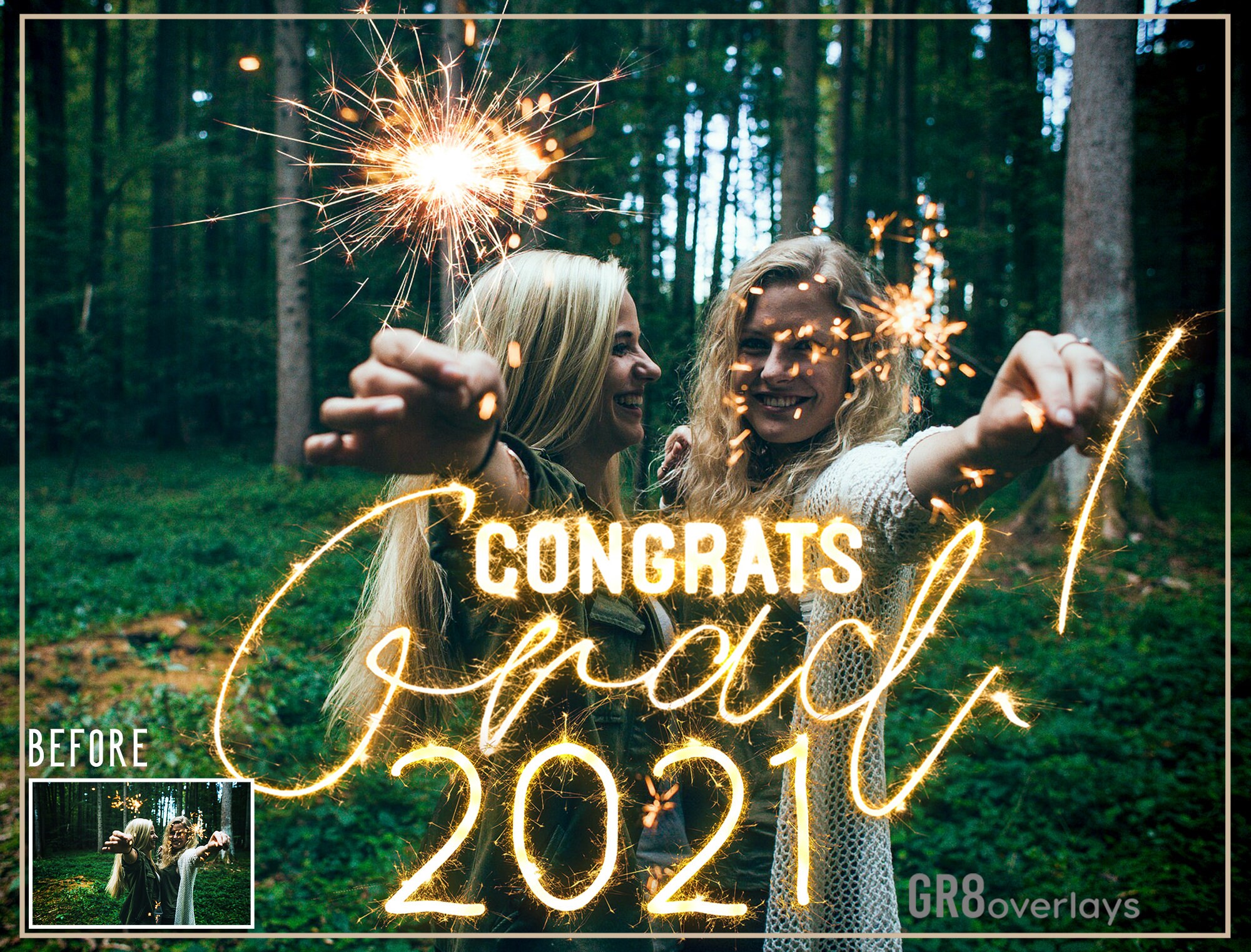GRADUATION SPARKLERS OVERLAYS Photoshop Overlays Photo | Etsy