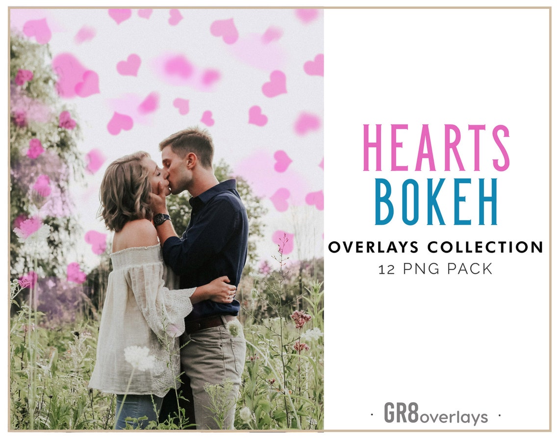 HEARTS BOKEH OVERLAYS Bokeh Lights Effect Photo Overlays - Etsy
