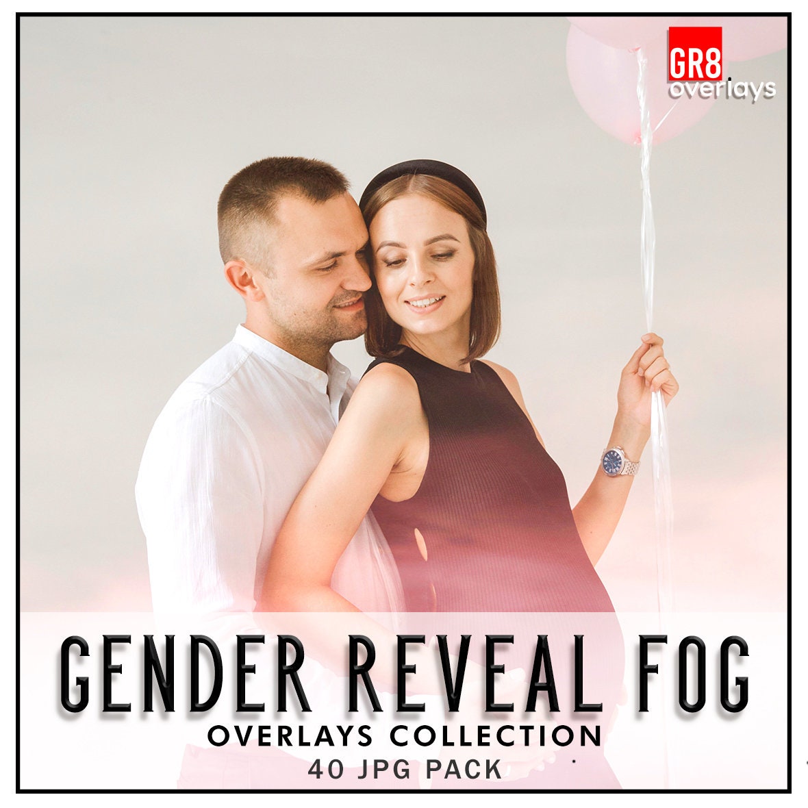 40 GENDER REVEAL Fog Overlays, Digital Files, Smoke Bomb, Pink and Blue ...