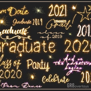 GRADUATION SPARKLERS OVERLAYS, Photoshop Overlays, Photo Overlays ...