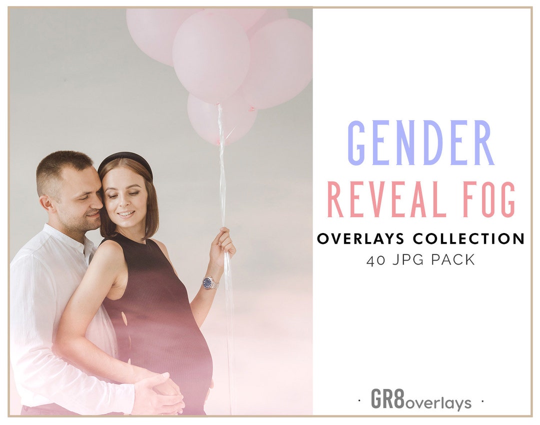 40 GENDER REVEAL Fog Overlays, Digital Files, Smoke Bomb, Pink and Blue ...