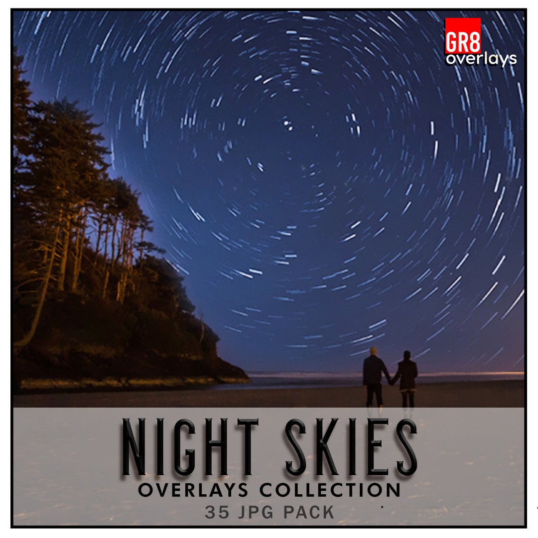 35 NIGHT SKIES OVERLAYS, Skies Overlays, Aurora Borealis, Northern ...