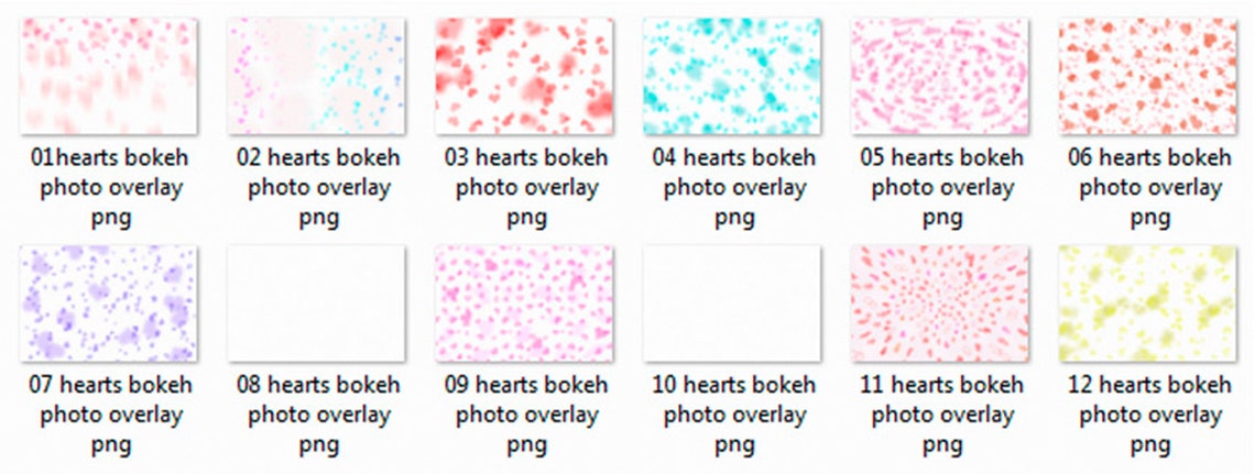 HEARTS BOKEH OVERLAYS Bokeh Lights Effect Photo Overlays - Etsy