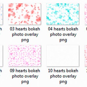 HEARTS BOKEH OVERLAYS, Bokeh Lights Effect, Photo Overlays, Photoshop ...