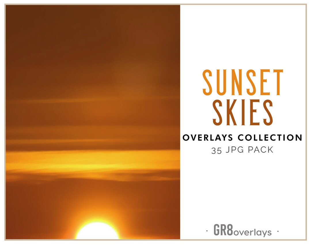 35 SUNSET SKIES OVERLAYS Skies Overlays Sun Sunny Photo - Etsy