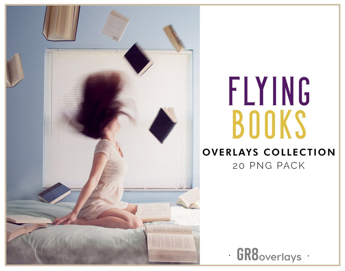 FLYING BOOKS Overlays PNG Books Flying Books Photoshop - Etsy