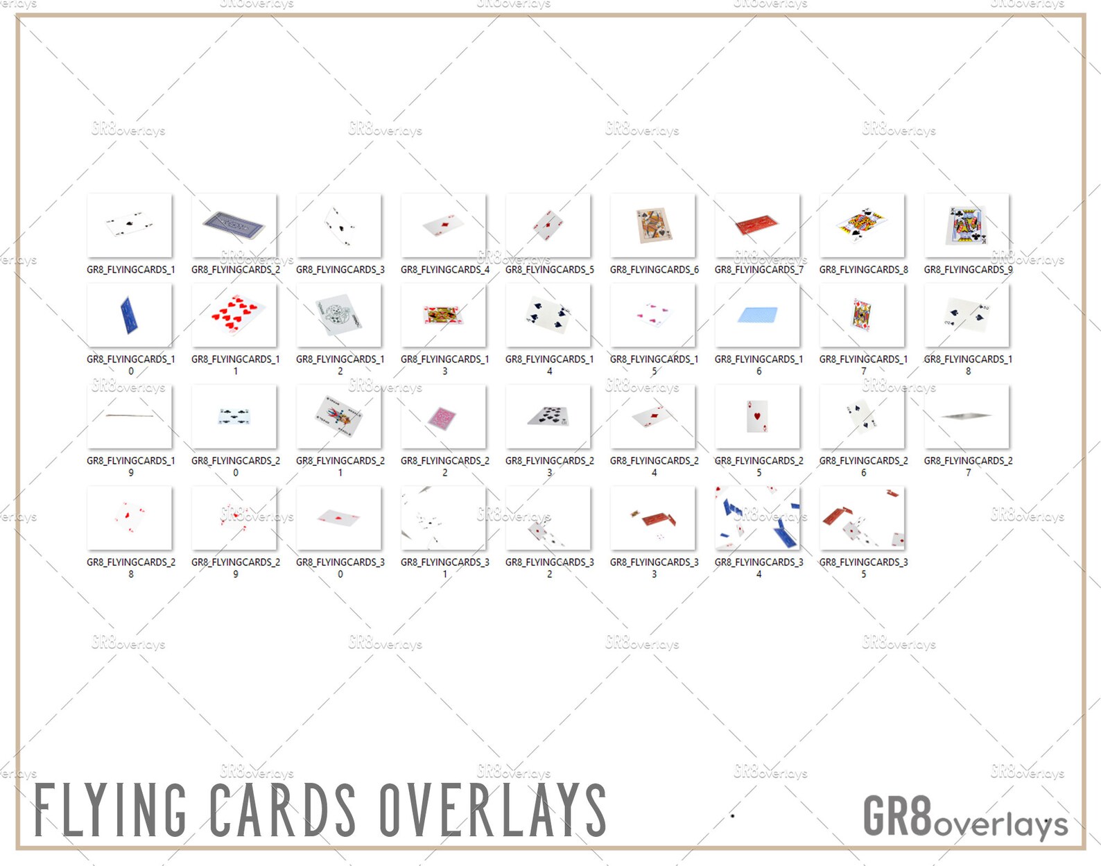 FLYING CARDS Overlays PNG Poker Cards Flying Cards - Etsy