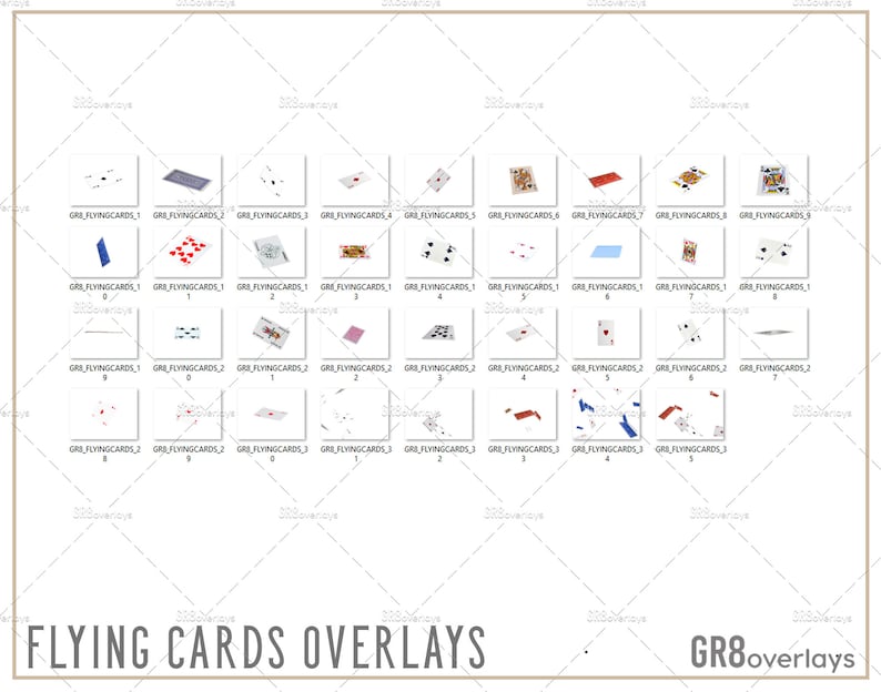 FLYING CARDS Overlays PNG Poker Cards Flying Cards - Etsy