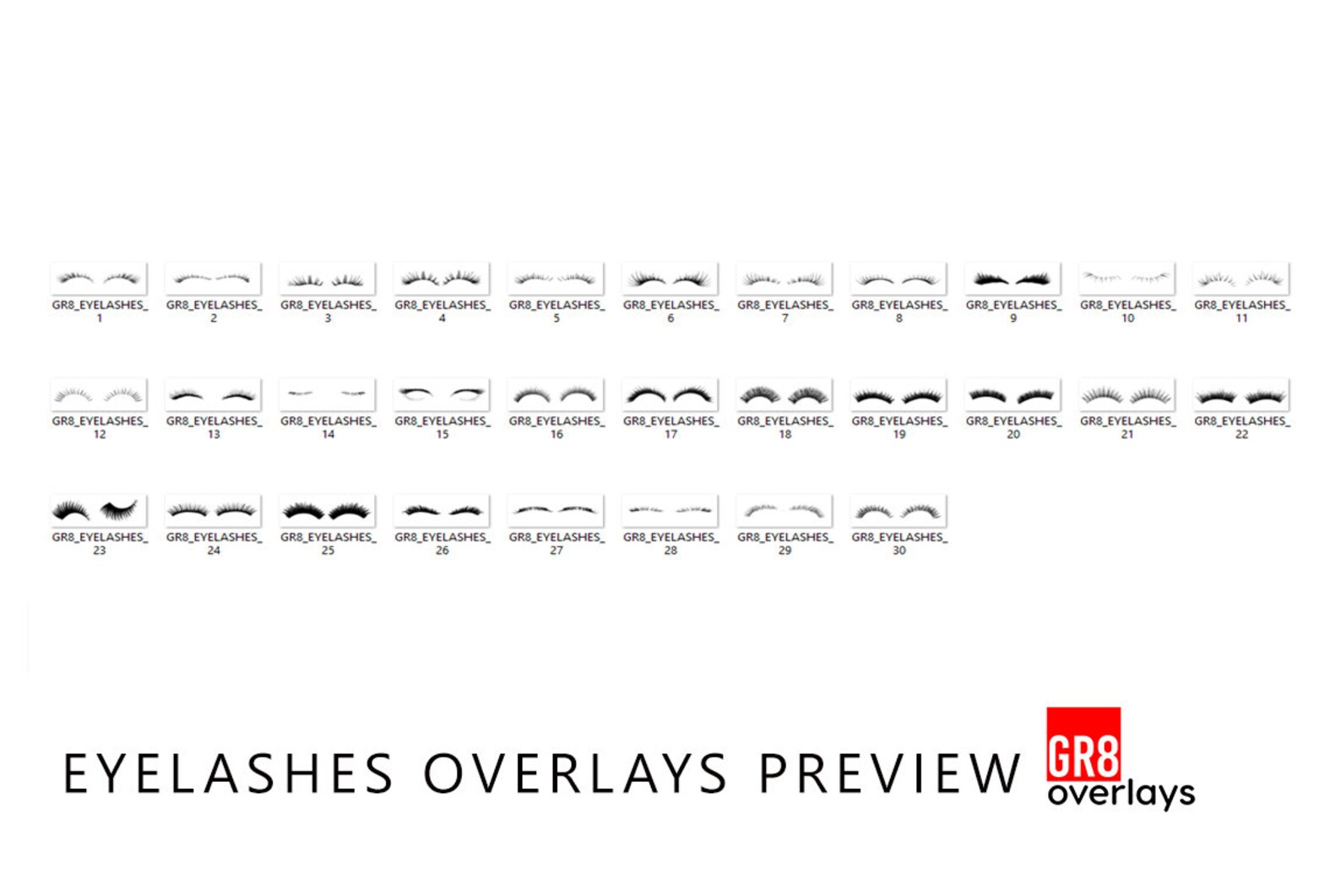 30 EYELASHES Overlays, PNG Files, Photoshop Overlay, Photoshop Overlays ...