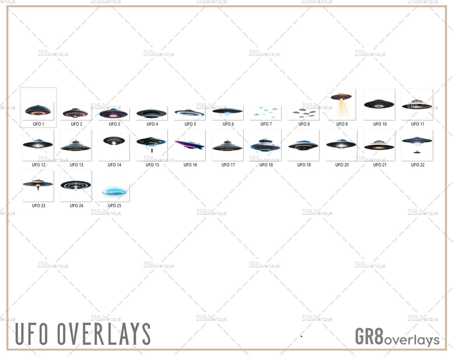 25 UFO Overlays, PNG Files, Photoshop Overlay, Photoshop Overlays ...