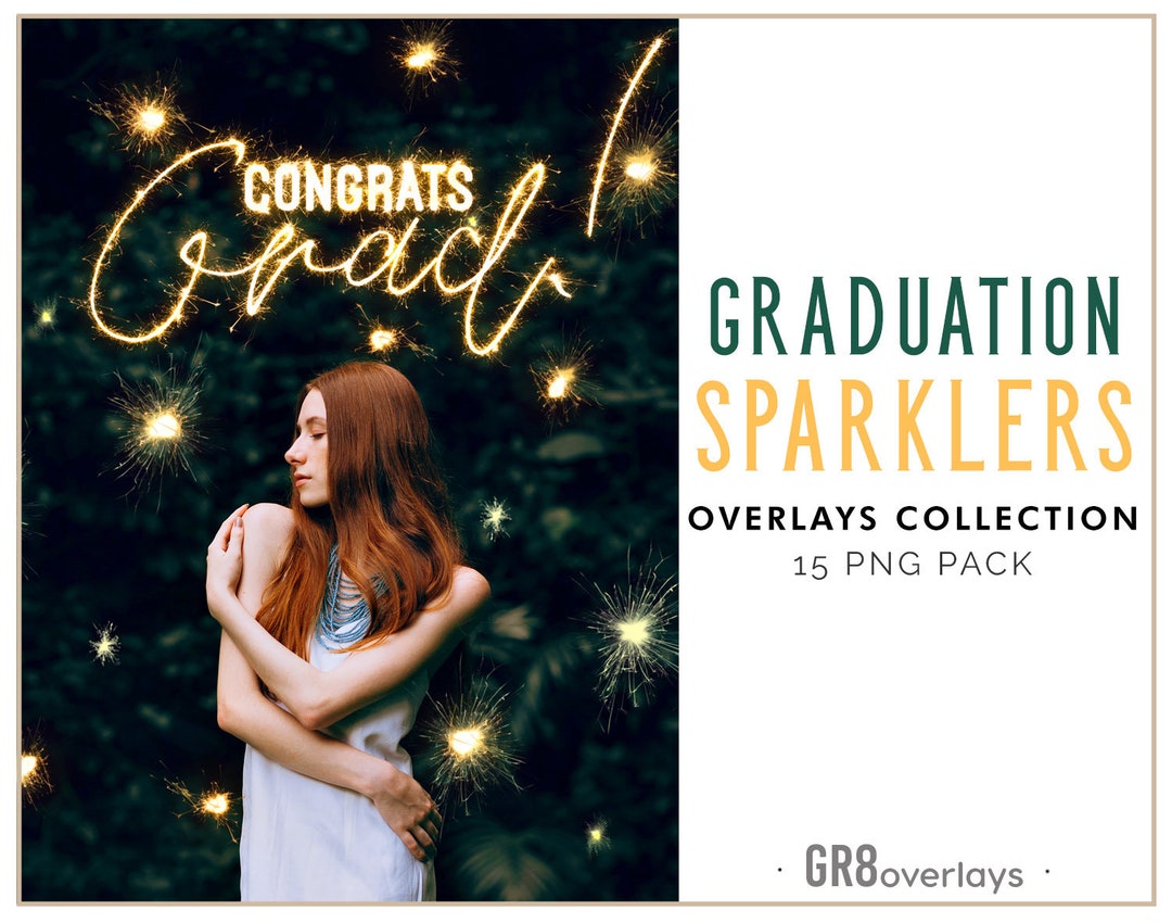 GRADUATION SPARKLERS OVERLAYS, Photoshop Overlays, Photo Overlays ...