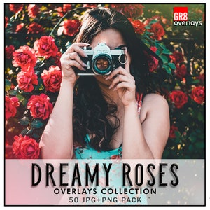 50 DREAMY ROSES Overlays, PNG, Flowers, Rose Overlay, Photoshop ...
