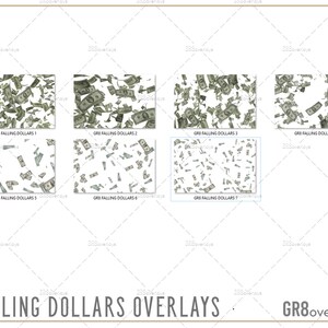 7 FALLING DOLLARS, Photoshop Overlays, PNG Files, Photo Overlays ...
