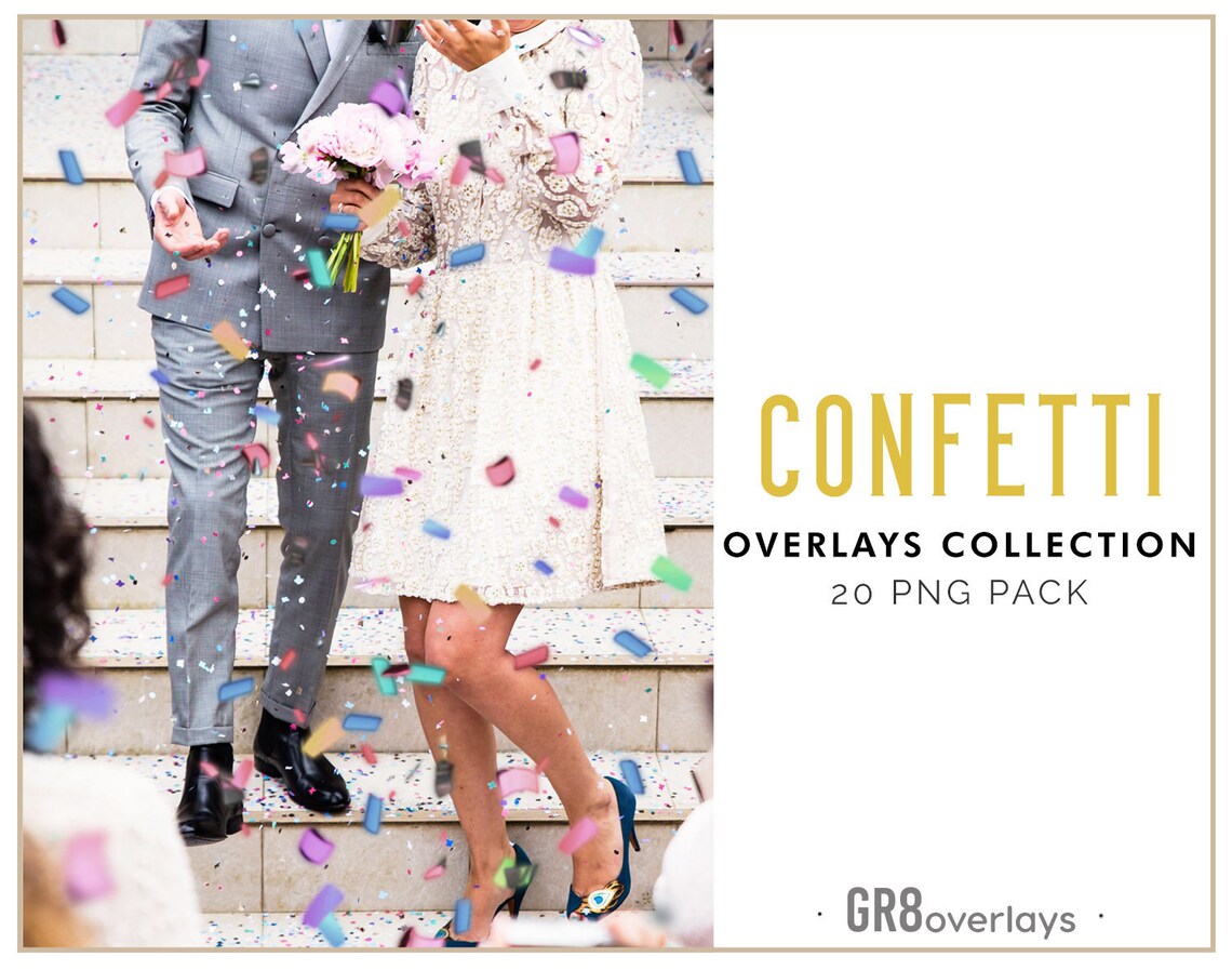 CONFETTI OVERLAYS Blowing Confetti Overlays Confetti | Etsy