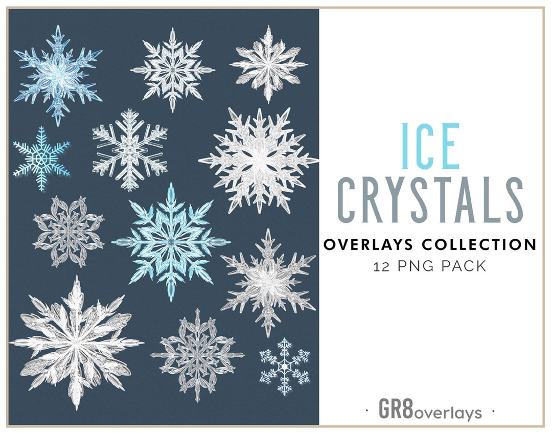 ICE CRYSTALS Overlays PNG Snow Winter Overlays Photoshop - Etsy