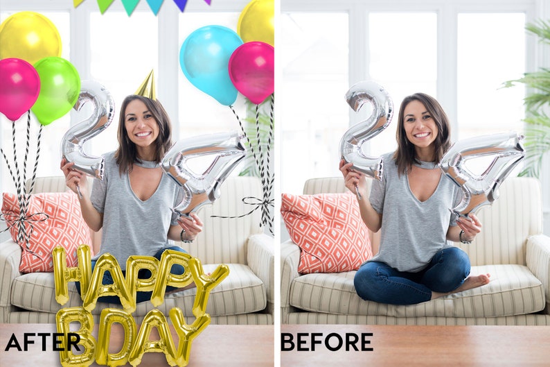 50 BIRTHDAY BUNDLE Overlays, PNG Overlays, Photoshop Overlays ...