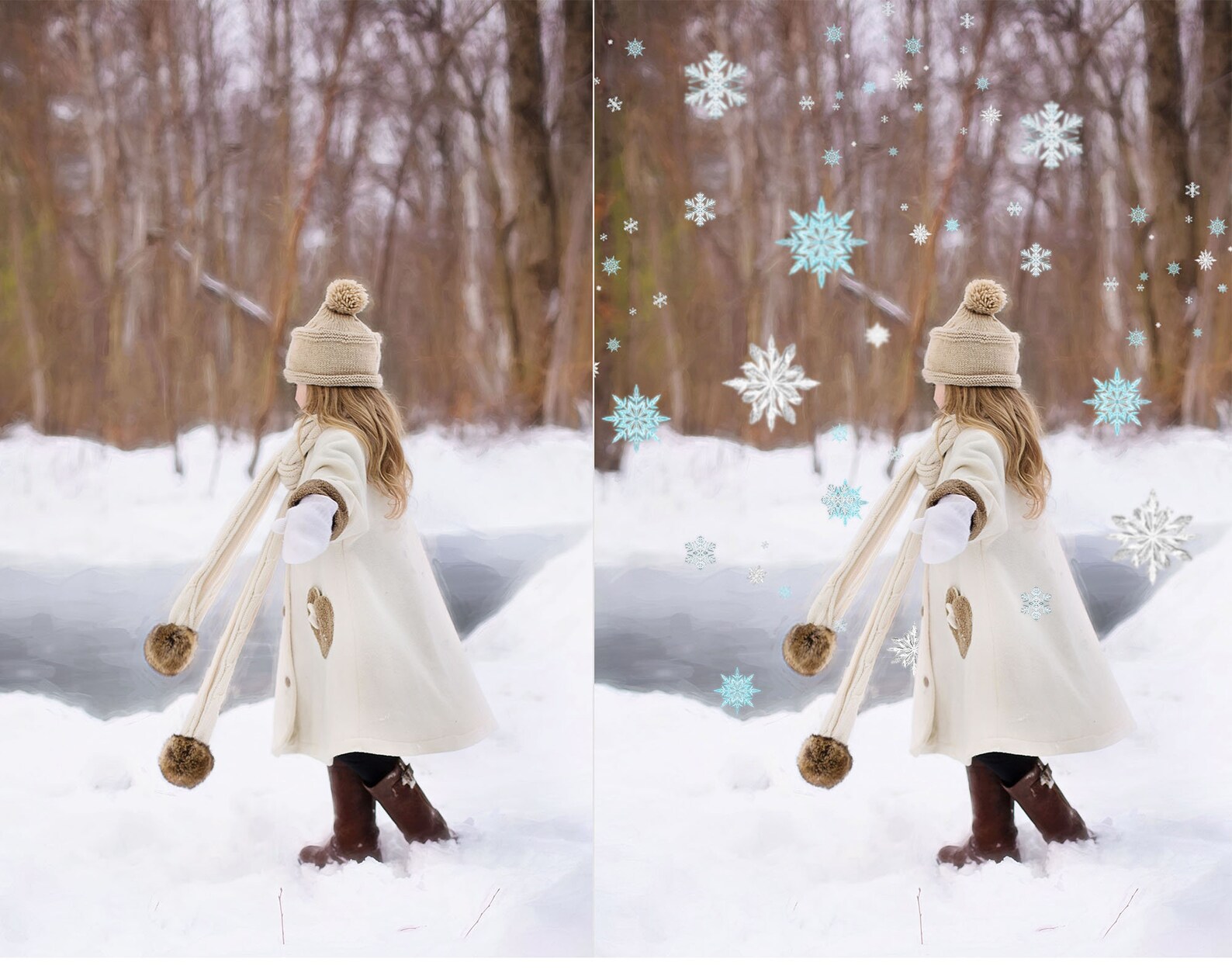 ICE CRYSTALS Overlays PNG Snow Winter Overlays Photoshop | Etsy