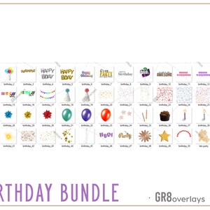 50 BIRTHDAY BUNDLE Overlays, PNG Overlays, Photoshop Overlays ...