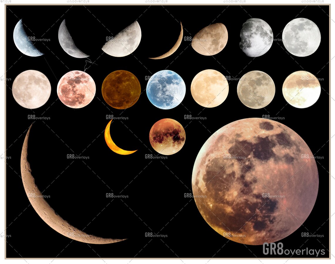 MOON OVERLAYS PNG Moon Moons Photoshop Overlays Photoshop | Etsy Ireland