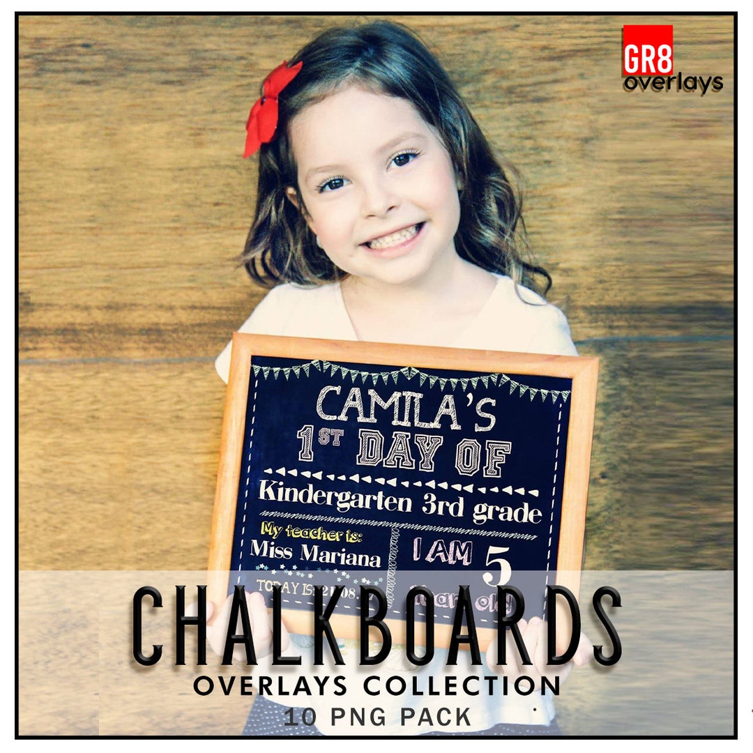 10 CHALKBOARDS, Photoshop Overlays, PNG Files, Photo Overlays ...
