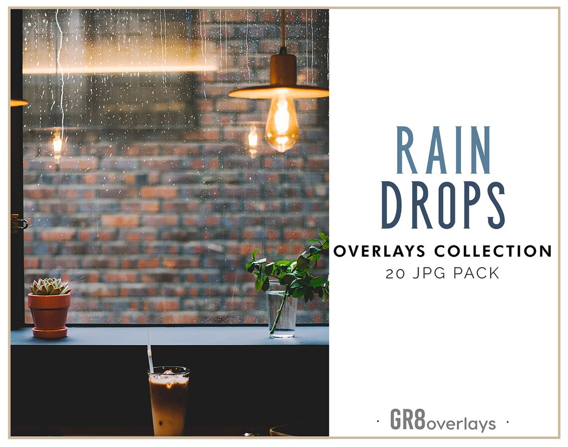 RAIN DROPS OVERLAYS Rainstorm Overlays Rain Overlays | Etsy