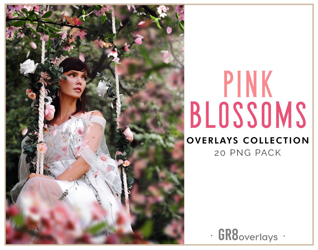 PINK BLOSSOMS Overlays PNG Flowers Outdoor Overlays - Etsy