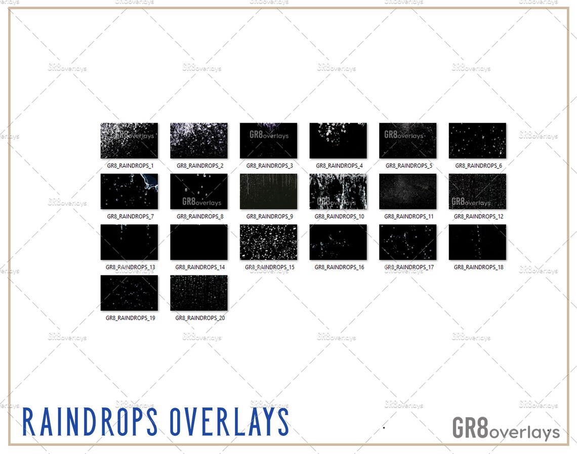 RAIN DROPS OVERLAYS Rainstorm Overlays Rain Overlays | Etsy
