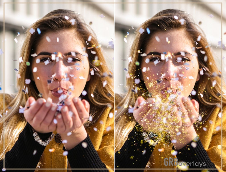 GOLD GLITTER OVERLAYS Blowing Glitter Overlays Glitter - Etsy