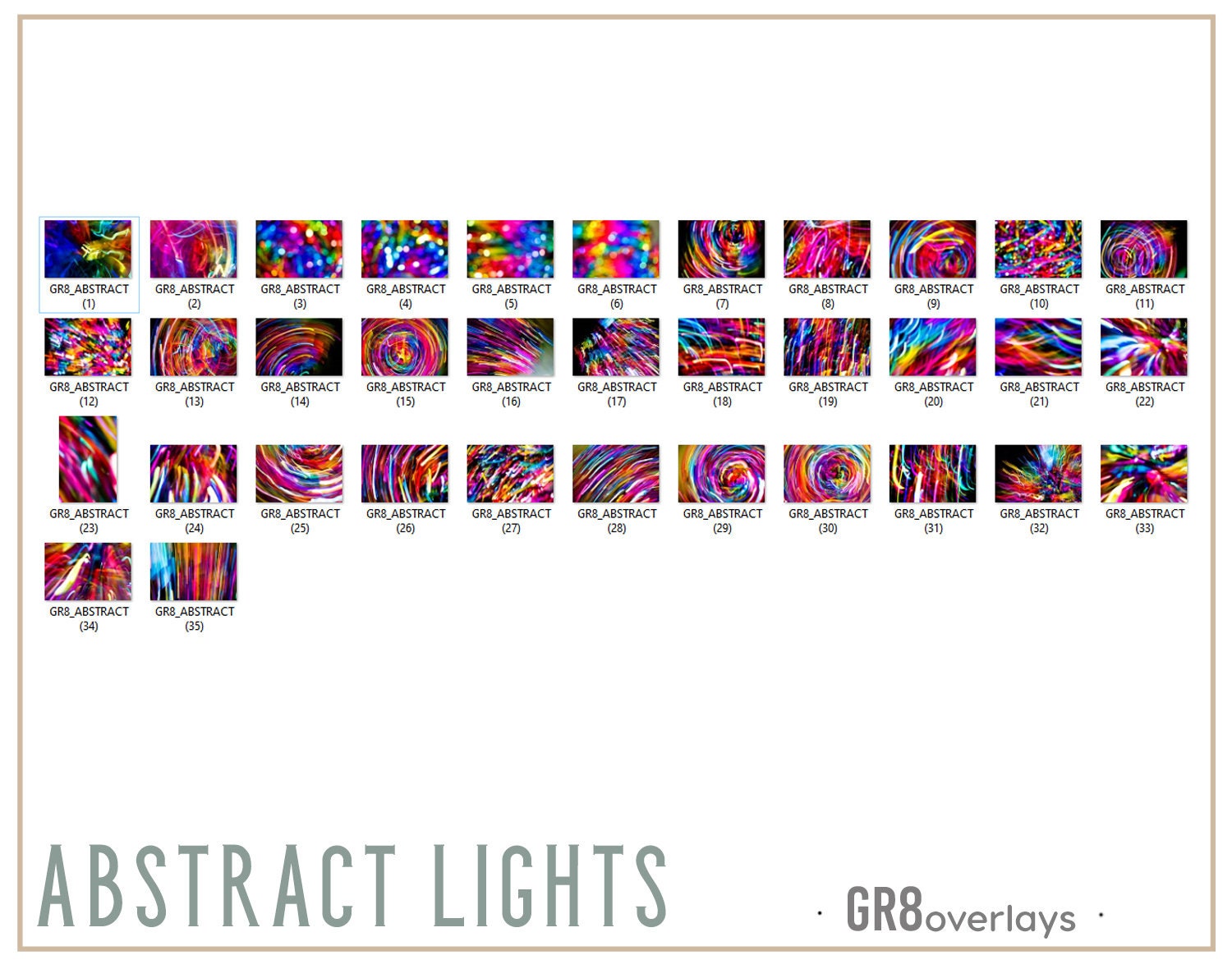 ABSTRACT LIGHTS OVERLAYS Bokeh Lights Effect Photo Overlays - Etsy
