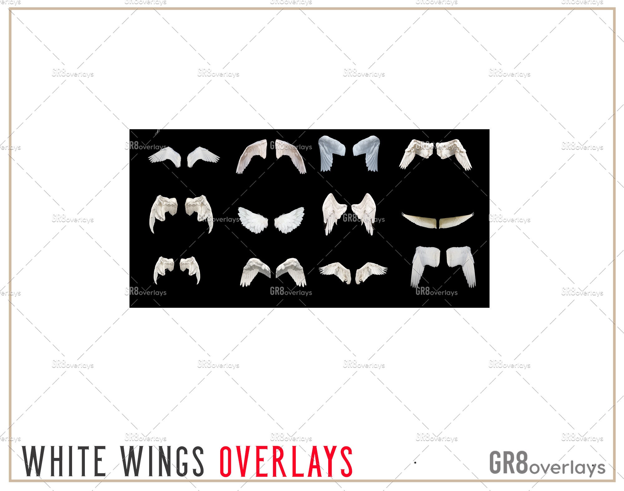 WHITE WINGS Overlays Photoshop Overlays PNG Files Photo - Etsy Canada
